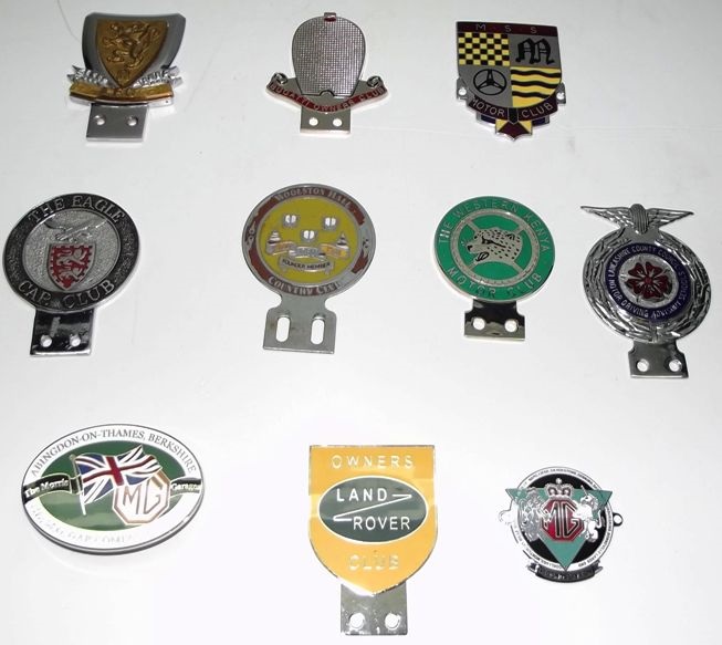 Lot 21 - Ten motoring badges
