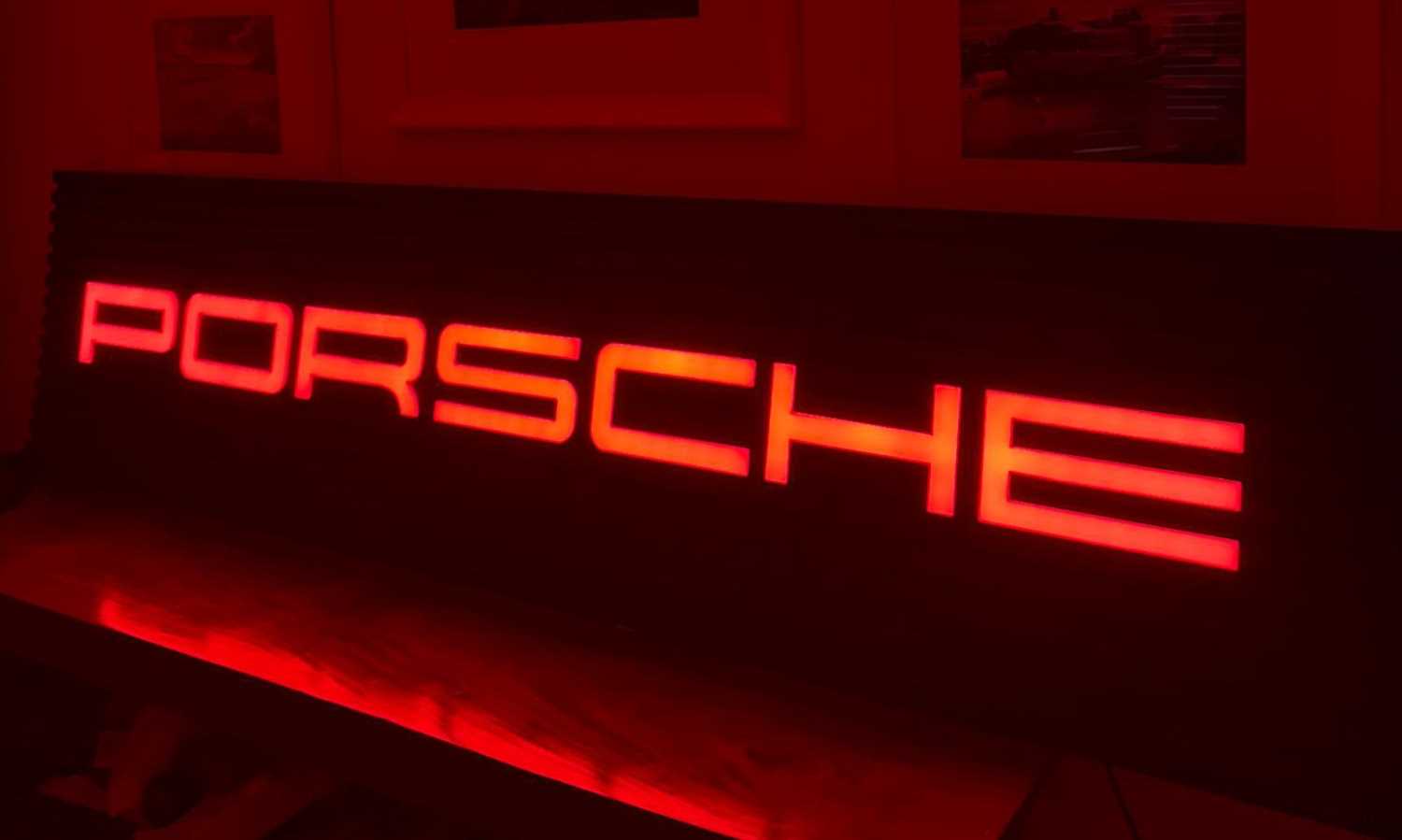 Porsche showroom sign